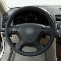 China Custom PU Leather Black DIY Sewing Steering Wheel Cover For Honda Accord 7 Odyssey 2003 2004 2005 2006 2007 2008 2009 2010 for sale