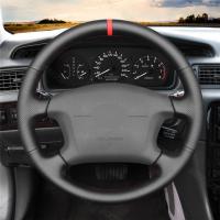 China Custom Hand Sewing Black PU Leather Steering Wheel Cover for Toyota 4Runner Camry Corolla Sienna Tundra 1997 1998 1999 2000 for sale