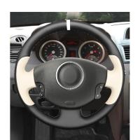 China MEWANT Auto Parts For Renault Megane 2 Scenic 2  Kangoo 2 Nappa Leather Hand-stitched Steering Wheel Cover Nappa Leather for sale