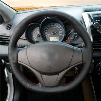 China Hand Stitching Steering Wheel Cover for Toyota Vios 2014 2015 2016 2017 2018 2019 for sale