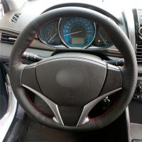 China Hand Stitching Steering Wheel Cover for Toyota Vios 2014 2015 2016 2017 2018 2019 for sale