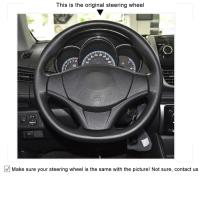 China Hand Stitching Steering Wheel Cover for Toyota Vios 2014 2015 2016 2017 2018 2019 for sale