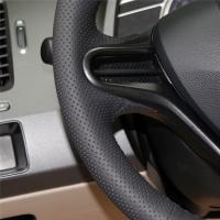China Hand Sewing Artificial Leather Black DIY Customized Steering Wheel Cover For Honda Civic 8 2006 2007 2008 2009 2010 2011 for sale