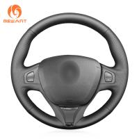 China Custom Hand Stitching Black Artificial Faux Leather Steering Wheel Cover for Renault Clio 4 IV Captur 2012 2013 2014 2015 2016 for sale