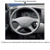 China Custom Hand Sewing Artificial Leather Steering Wheel Cover for Mitsubishi Pajero Montero 2004 for sale