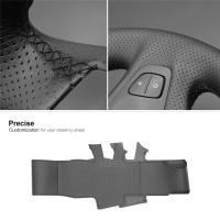China Custom Hand Stitching Black Artificial Faux Leather Steering Wheel Cover for Renault Clio 4 IV Captur 2012 2013 2014 2015 2016 for sale