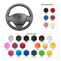 China Custom Hand Stitching Black Artificial Faux Leather Steering Wheel Cover for Renault Clio 4 IV Captur 2012 2013 2014 2015 2016 for sale