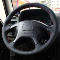 China MEWANT New Fashion Personalized Black Lace Up Leather Steering Wheel Cover Wholesale Price For Mitsubishi Pajero Sport L200 for sale