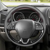 China Artificial Leather Hand Stitched Steering Wheel Cover for Mitsubishi ASX Outlander Sport Mirage G4 Eclipse Cross 2016-2019 for sale
