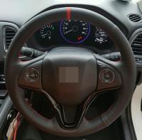 China Hand Sewing Artificial Leather Steering Wheel Cover for Honda Fit City Jazz HR-V HRV Vezel 2014 2015 2016 2017 2018 2019 for sale