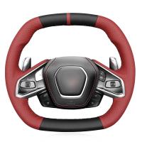 China Customized High Quality Leather Steering Wheel Cover For Chevrolet (Chevy) Corvette C8 2020-2024 for sale