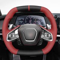 China Customized High Quality Leather Steering Wheel Cover For Chevrolet (Chevy) Corvette C8 2020-2024 for sale