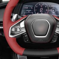 China Customized High Quality Leather Steering Wheel Cover For Chevrolet (Chevy) Corvette C8 2020-2024 for sale