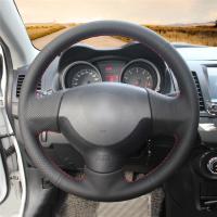 China Black Genuine Leather DIY Steering Wheel Cover For Mitsubishi Lancer X 10 ASX 2006 2007 2008 2009 2010 2011 2012 2013 2014 2015 for sale