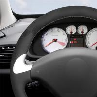 China MEWANT For Peugeot 307 CC Car Accessories Interior Anti-sweat Thin Lace Up Leather Carbon Fiber Steering Wheel Cover for sale