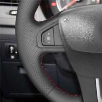 China Custom Combinations Hand Sewing Steering Wheel Cover For Renault Laguna 3 Latitude Samsung SM5 SM7 2014 2015 2016 2017 2018 for sale