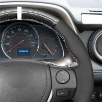 China Hand Sewing Gloss Carbon Suede Steering Wheel Cover for Toyota RAV4 Corolla Auris 2012-2019 Isis Corolla iM Scion iM 2015-2016 for sale