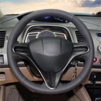 China Hand Sew DIY Car Steering Wheel Cover Wrap for Honda Civic 1998 1999 2000 2001 2002 2003 2004-2019 for sale