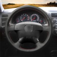 China Hand Sew DIY Car Steering Wheel Cover Wrap for Honda Civic 1998 1999 2000 2001 2002 2003 2004-2019 for sale