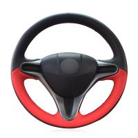 China High Quality Sewing Leather Wrap Steering Wheel Cover Fit for Honda City Jazz 2009-2013 Insight 2010-2014 for sale