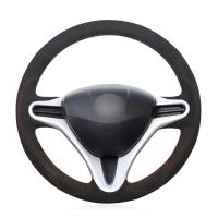 China High Quality Sewing Leather Wrap Steering Wheel Cover Fit for Honda City Jazz 2009-2013 Insight 2010-2014 for sale