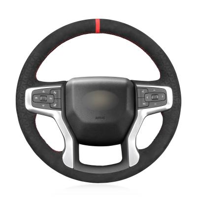 China DIY Hand Sewing Super Soft Suede Steering Wheel Cover For Chevrolet Silverado Suburban Blazer 2019-2024 for sale