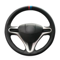 China High Quality Sewing Leather Wrap Steering Wheel Cover Fit for Honda City Jazz 2009-2013 Insight 2010-2014 for sale