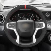 China DIY Hand Sewing Super Soft Suede Steering Wheel Cover For Chevrolet Silverado Suburban Blazer 2019-2024 for sale