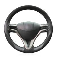 China High Quality Sewing Leather Wrap Steering Wheel Cover Fit for Honda City Jazz 2009-2013 Insight 2010-2014 for sale