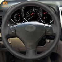 China For Lexus RX330 2004 - 2007 for Lexus RX400h 2004 2005 2006 2007 Custom Black Leather DIY Handing Sew Steering Wheel Cover for sale