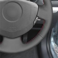 China Hand Stitching Steering Wheel Cover For Renault Clio 2 2001-2008 Twingo 2 2007-2014  Sandero 1 2009-2014 Logan 1 2009-2015 for sale