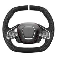 China DIY Car Accessory Hand Sewing High Quality Steering Wheel Cover  For Chevrolet C8 2020-2024 for sale