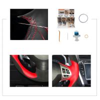 China Suede Leather Black Red Steering Wheel Cover For Mitsubishi Lancer X 10 ASX Colt 2007 2008 2009 2010 2011 2012 2013 2014 2015 for sale