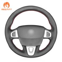 China New Arrival Custom Black Leather Car Accessories Hand Sewing Steering Wheel Cover For Renault Megane 3 (Coupe) RS 2010-2016 for sale