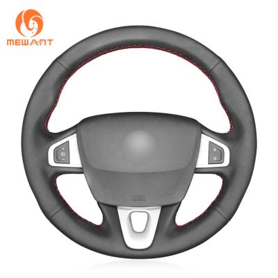 China New Arrival Custom Black Leather Car Accessories Hand Sewing Steering Wheel Cover For Renault Megane 3 (Coupe) RS 2010-2016 for sale