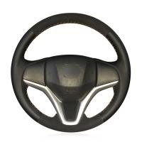 China Fashion Styles Sewing Custom DIY Leather Wrap Steering Wheel Cover for Honda New Fit City Jazz 2014 2015 2016 2017 2018 2019 for sale