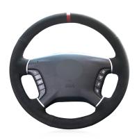 China Hand Stitching Suede Steering Wheel Cover for Mitsubishi Pajero Galant 2007 2008 2009 2010 2011 2012 2013 2014 for sale