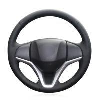 China Fashion Styles Sewing Custom DIY Leather Wrap Steering Wheel Cover for Honda New Fit City Jazz 2014 2015 2016 2017 2018 2019 for sale