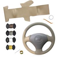 China Custom Unique Leather Suede Hand Sewn Wrap Steering Wheel Cover for Toyota Vios Corolla 2000-2004 Mark 2 for Lexus GS430 GS300 for sale