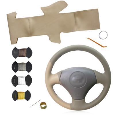 China Custom Unique Leather Suede Hand Sewn Wrap Steering Wheel Cover for Toyota Vios Corolla 2000-2004 Mark 2 for Lexus GS430 GS300 for sale