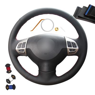 China Black PU Custom Steering Wheel Wrap For Mitsubishi Outlander Pajero Sport 2006 2007 2008 2009 2010 2011 2012 2013 2014 2015 2016 for sale