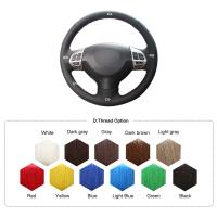 China Black PU Custom Steering Wheel Wrap For Mitsubishi Outlander Pajero Sport 2006 2007 2008 2009 2010 2011 2012 2013 2014 2015 2016 for sale