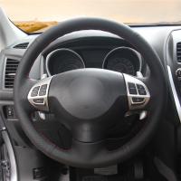 China Black PU Custom Steering Wheel Wrap For Mitsubishi Outlander Pajero Sport 2006 2007 2008 2009 2010 2011 2012 2013 2014 2015 2016 for sale