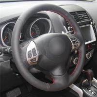 China Black PU Custom Steering Wheel Wrap For Mitsubishi Outlander Pajero Sport 2006 2007 2008 2009 2010 2011 2012 2013 2014 2015 2016 for sale