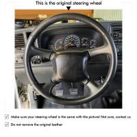 China Car Accessories DIY Hand Stitched Faux Leather Steering Wheel Cover for Chevrolet Silverado 1500  1999 200 2001 2002 for sale