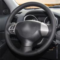 China PU Leather Black DIY Steering Wheel Wrap For Mitsubishi Pajero Sport 2006 2007 2008 2009 2010 2011 2012 2013 2014 2015 2016 for sale