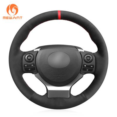China Custom Hand Sewing Black Suede Steering Wheel Cover for Lexus IS200t 2016 2017 IS250 2014 2015 IS300 IS350 IS F-Sport for sale
