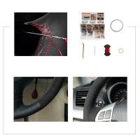 China Custom Suede Black Leather Steering Wheel Cover For Mitsubishi Lancer X 10 ASX Colt 2007 2008 2009 2010 2011 2012 2013 2014 2015 for sale