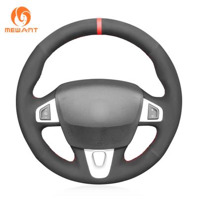China Hand Stitching Black Suede Steering Wheel Cover for Renault Megane 3 Coupe RS 2010 2011 2012 2013 2014 2015 2016 for sale