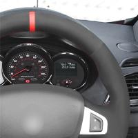 China Hand Stitching Black Suede Steering Wheel Cover for Renault Megane 3 Coupe RS 2010 2011 2012 2013 2014 2015 2016 for sale